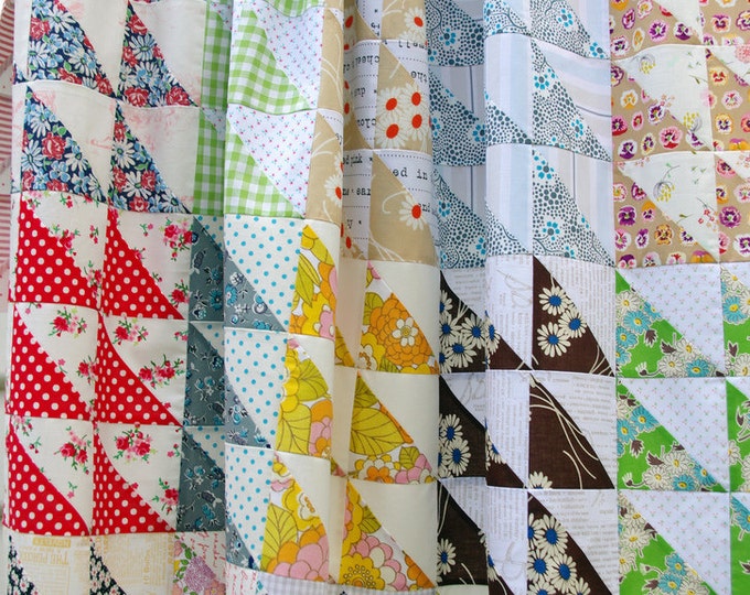 Retro Half Square Triangle (HST) Quilt Pattern (pdf File) - Etsy
