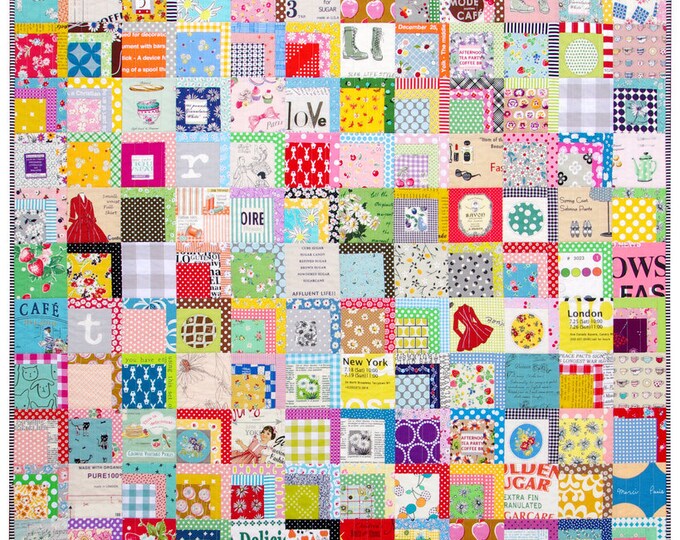 A Color Splash Quilt - Modern Patchwork Quilt - Etsy