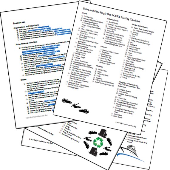 SCUBA Diving Trip Checklists Printable Digital Download | Etsy