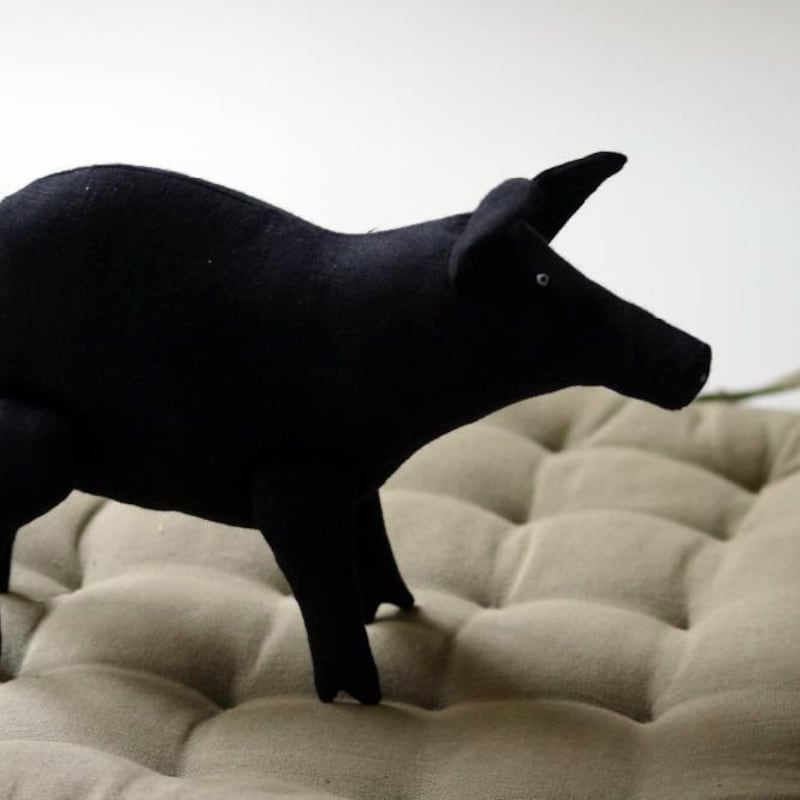 Black and White Pig - Etsy