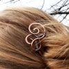 Celtic Spiral Hair Pin in Copper or Brass Barrette Hair Holder Thin or ...