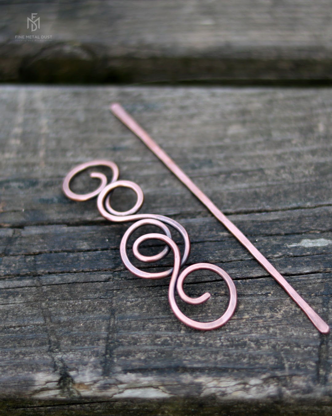Handmade Grapevines Hair Pin in Brass or Copper - Barrette for Thin to ...