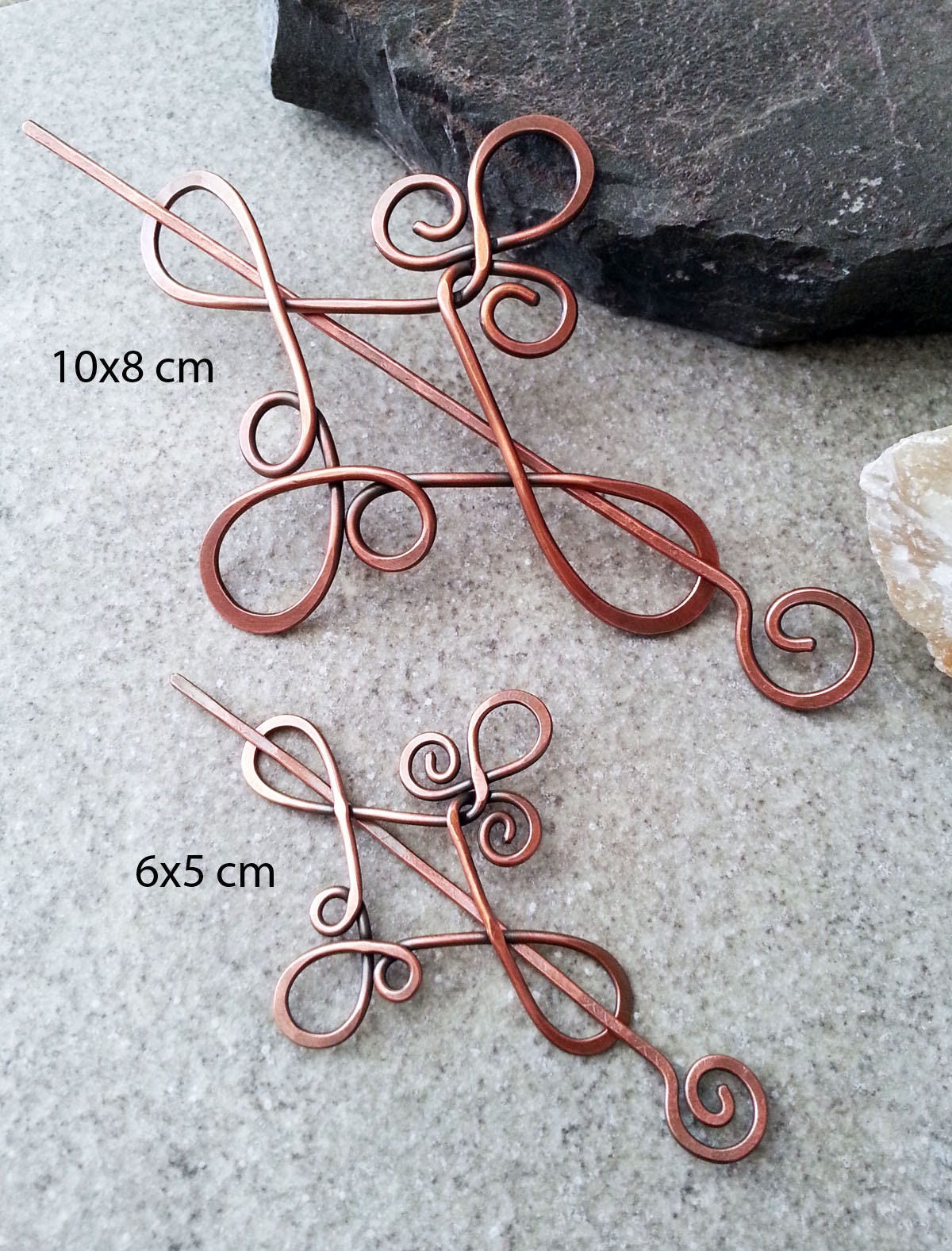 Celtic Knot Copper Hair Barrette Rustic Sweater Shawl Pins | Etsy