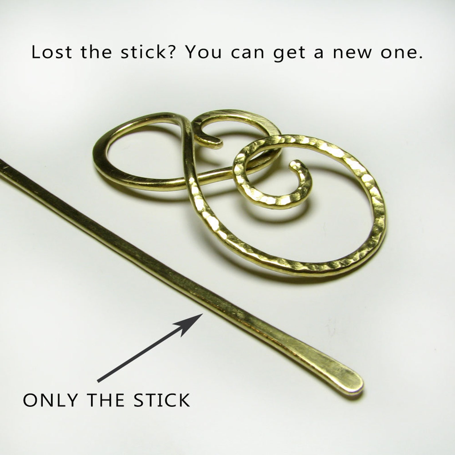 Celtic Spiral Hair Pin in Copper or Brass Barrette Hair Holder | Etsy