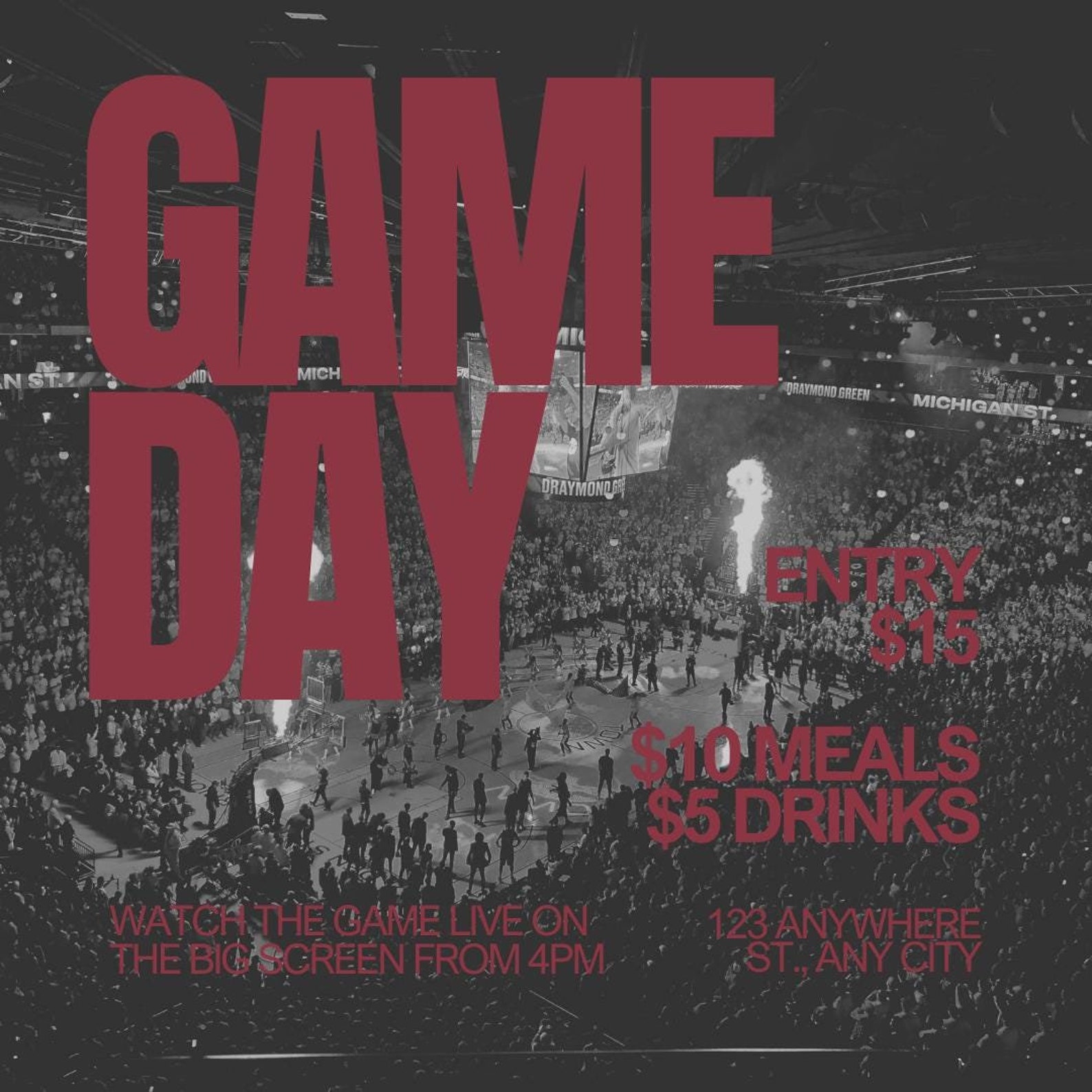 Game Day Social Media Canva Templates and Video. Sports Graphic ...