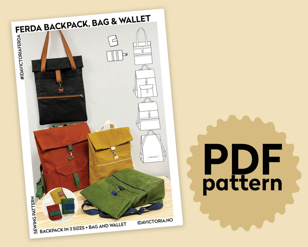 Ferda Backpack, Bag & Wallet PDF Sewing Pattern - Etsy