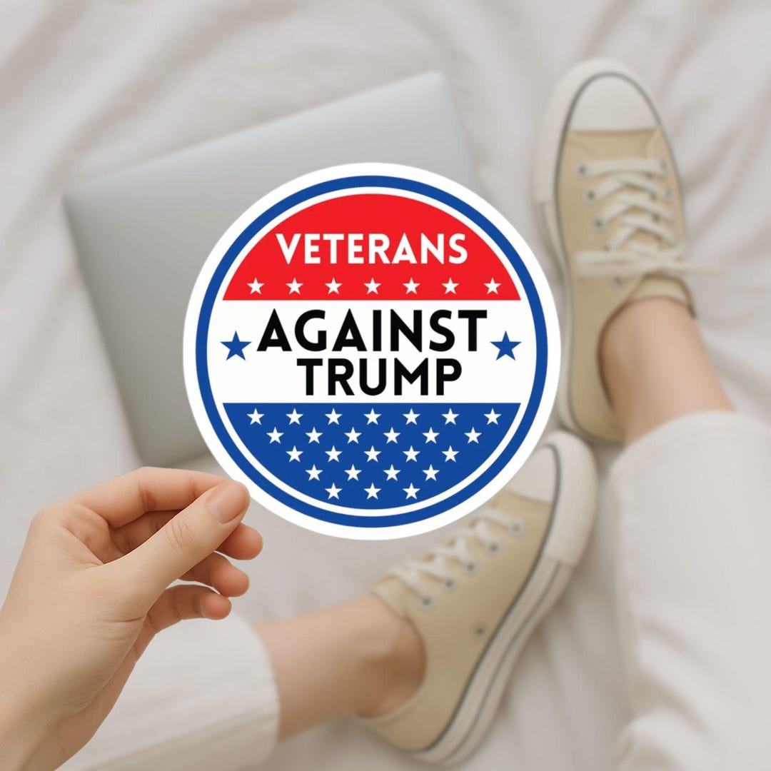 Veterans Against Trump Sticker - Resist MAGA Vinyl, Political Protest ...