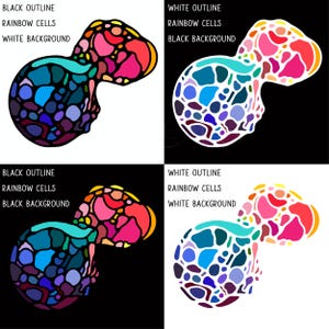 Rainbow Stained Glass Style Embryo IVF Painting - Hand Drawn and ...