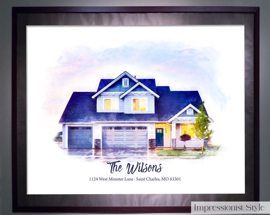 Custom Watercolor House / Home Art Print as Seen on TV - Etsy