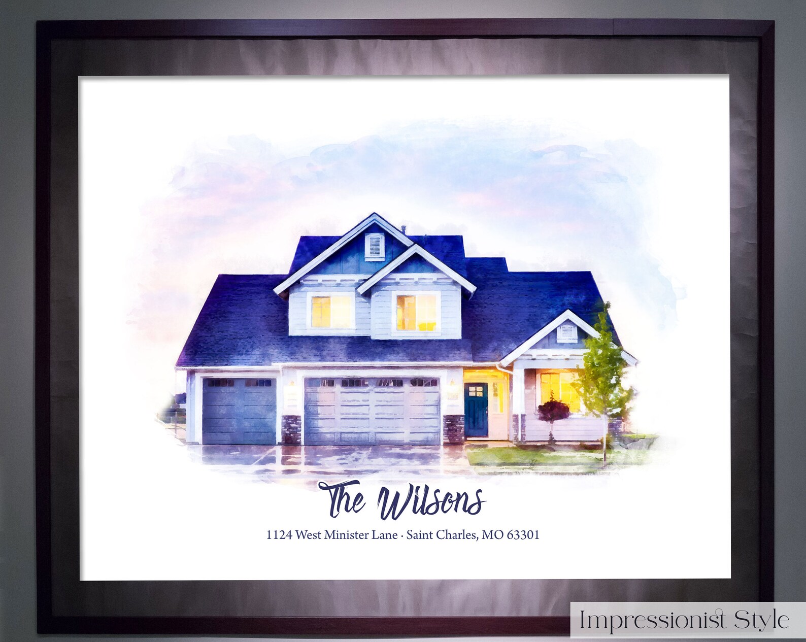Custom Watercolor House / Home Art Print as Seen on TV | Etsy