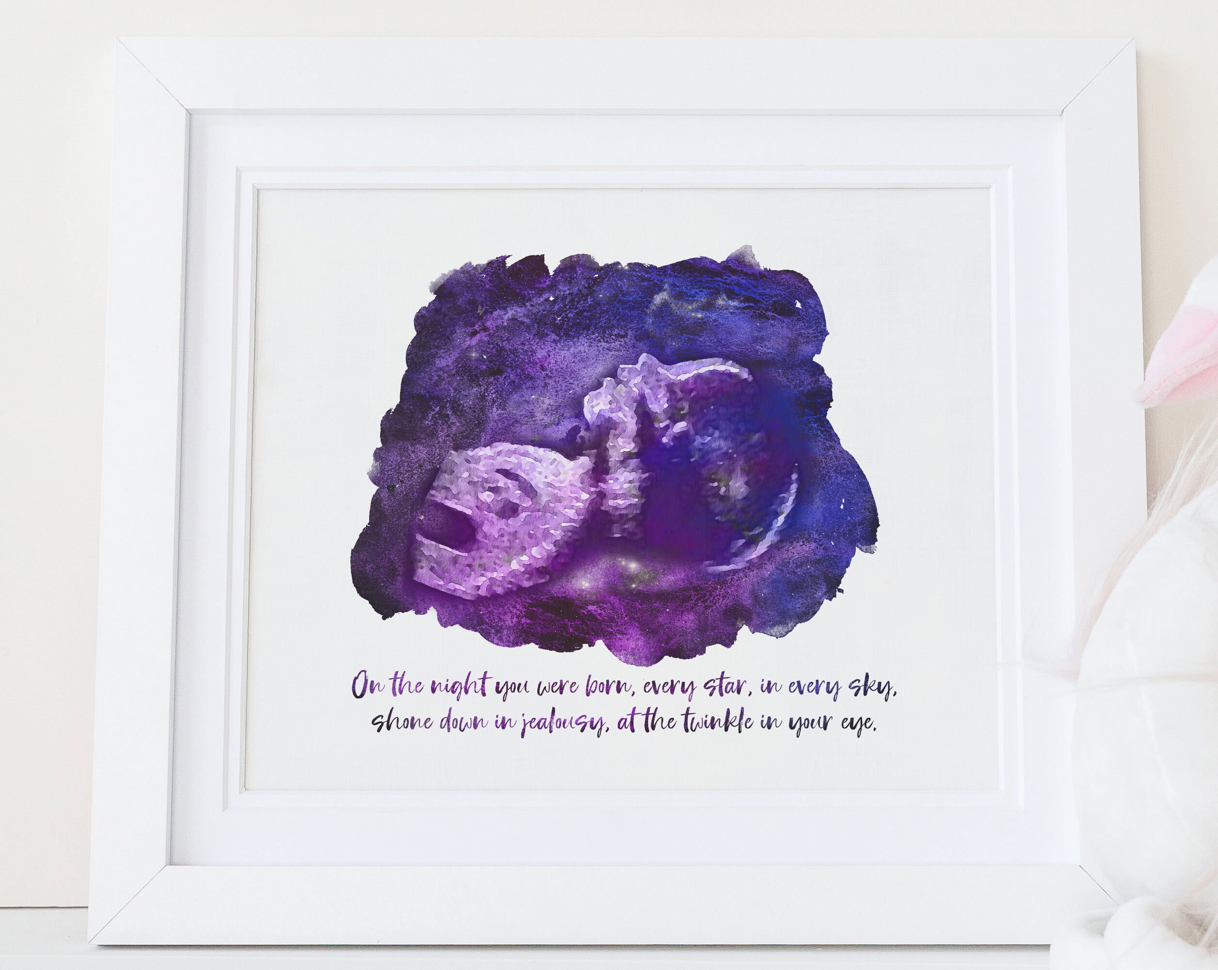 Watercolor Ultrasound Art Print - Digital File Included - New Dad Gift ...