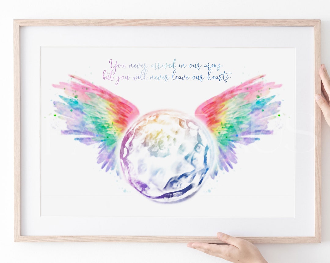Watercolor Rainbow Wings IVF Embryo Art Print - Hand Painted Embryo ...