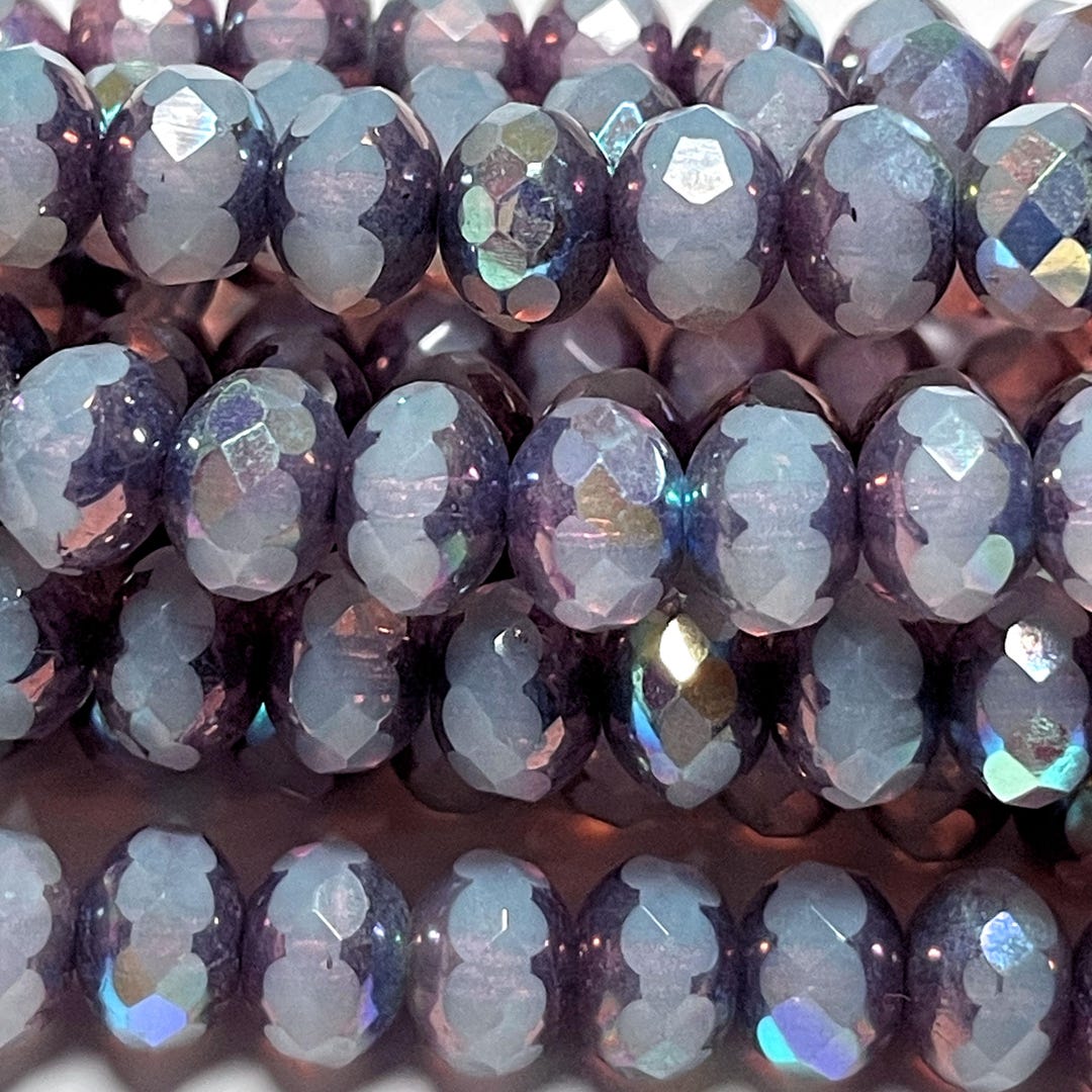 Czech Glass 7x5mm Faceted Rondelle - Bohemian Spacer Beads / Rustic ...
