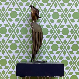 Vintage Repurposed Metal Brass Spoons & Forks Owl Figurine Statue Free ...