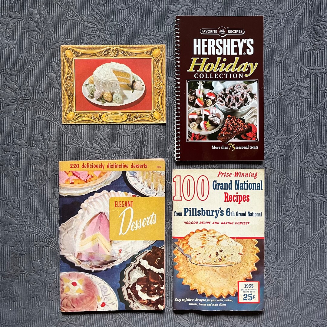 Set of 4 Vintage MCM Baking Recipe Pamphlets Cookbooks Elegant Desserts ...