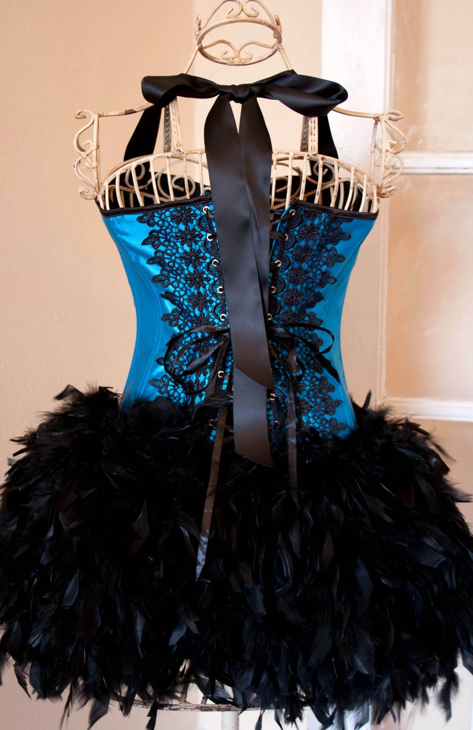 PEACOCK Corset Costume Burlesque Dress for Halloween Black - Etsy Australia