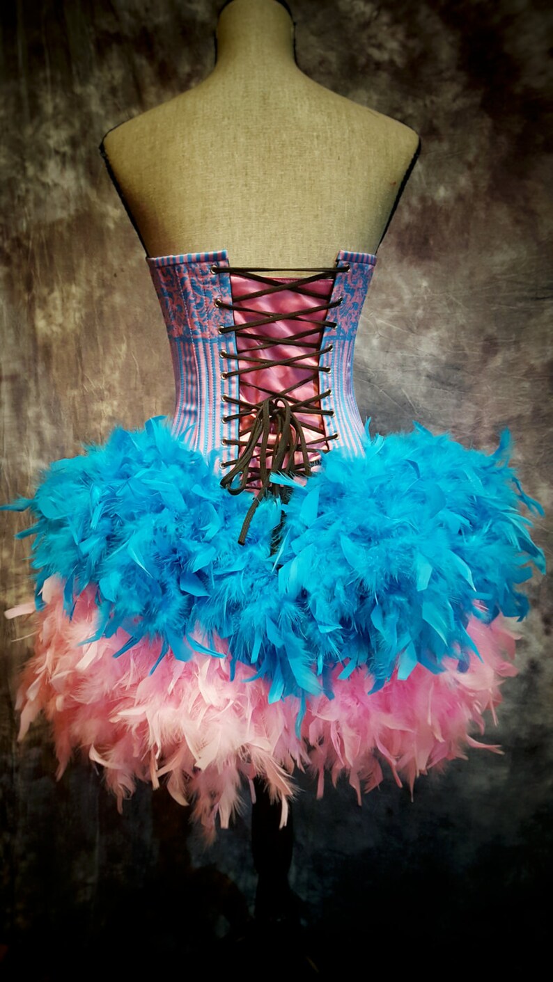 BUBBLE GUM Striped corset Circus burlesque costume pink blue | Etsy