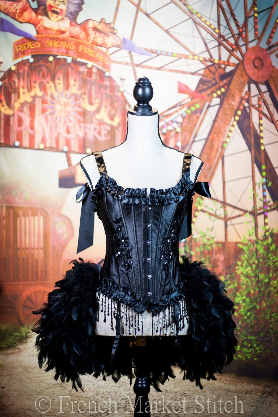 TWILIGHT Plus Size 2XL Burlesque Showgirl Corset Costume Sexy Black ...
