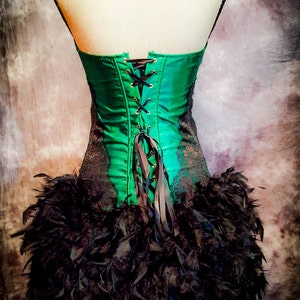GREEN FAIRY Burlesque Costume Circus Vintage-style Sequin Beaded Corset ...