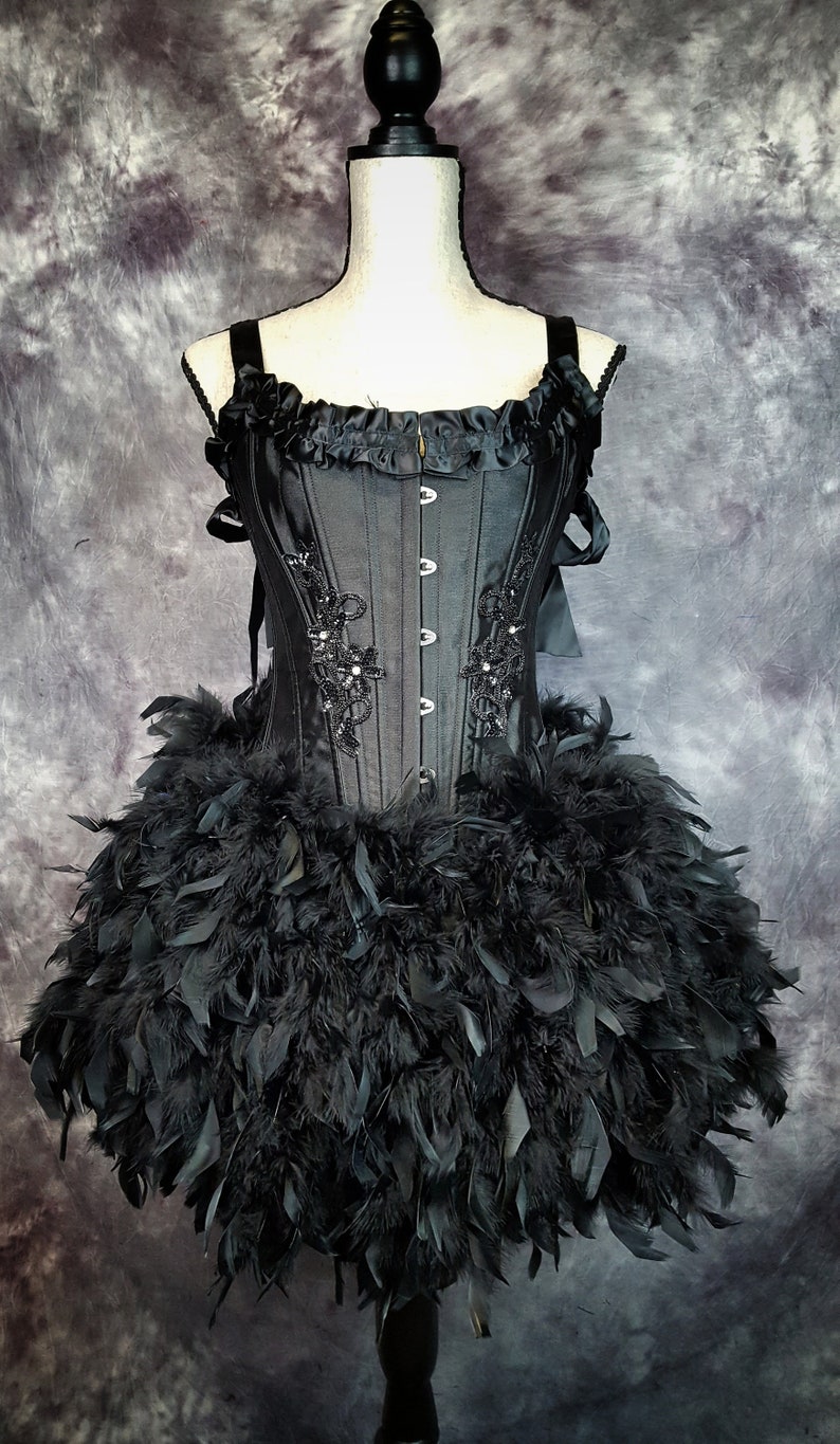 TWILIGHT Black Swan Burlesque Costume Corset Ballerina Sequins Corset ...