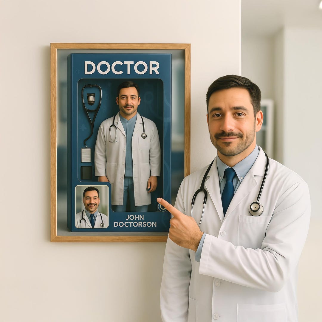 Personalized Doctor Action Figure Art: Custom Photo Print or Framed ...