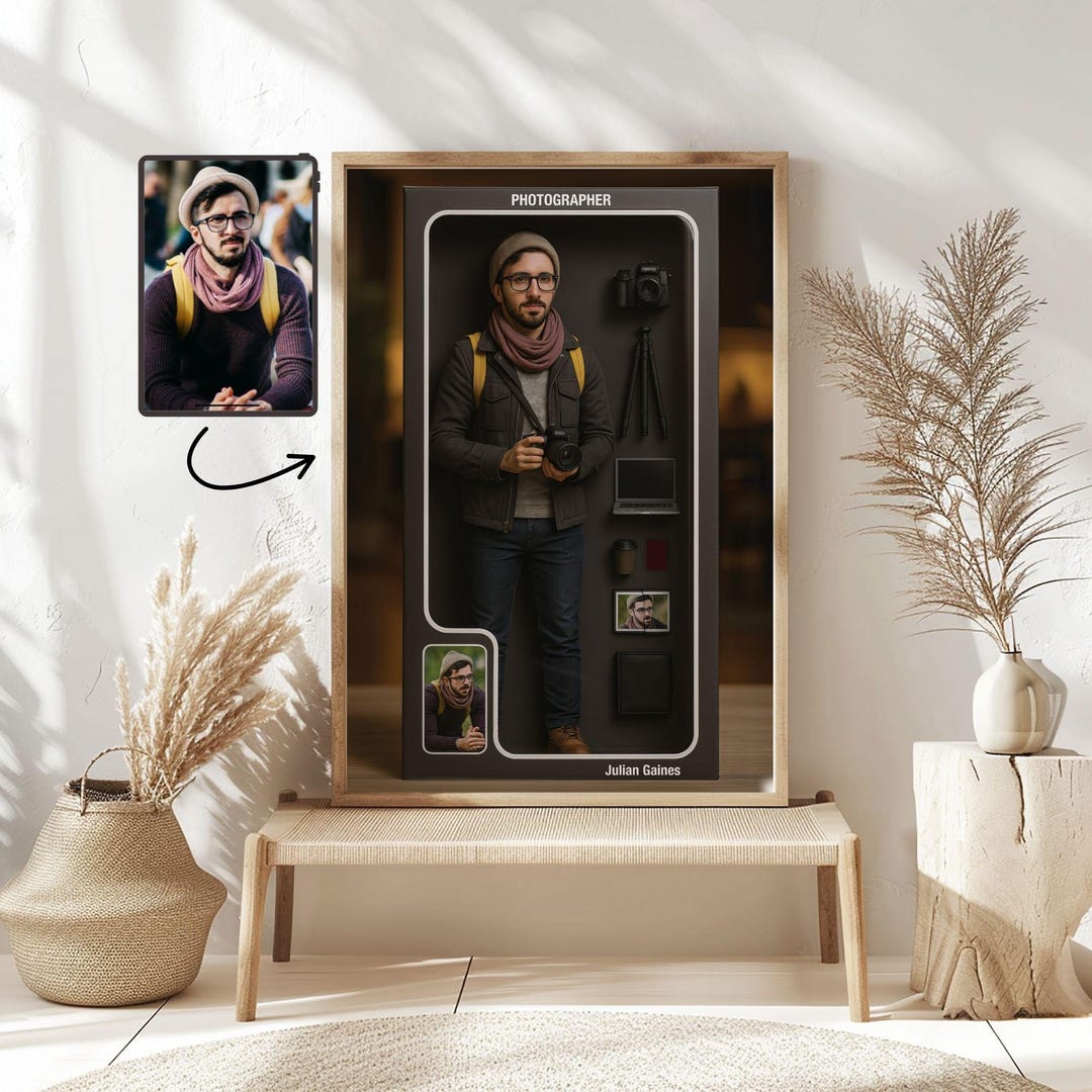 Custom Photographer Action Figure Wall Art – Personalized Gift, Digital ...