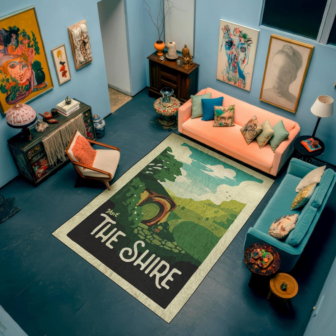 The Shire Rug Enchanting Fantasy Area Rug, Hobbit-inspired Carpet ...