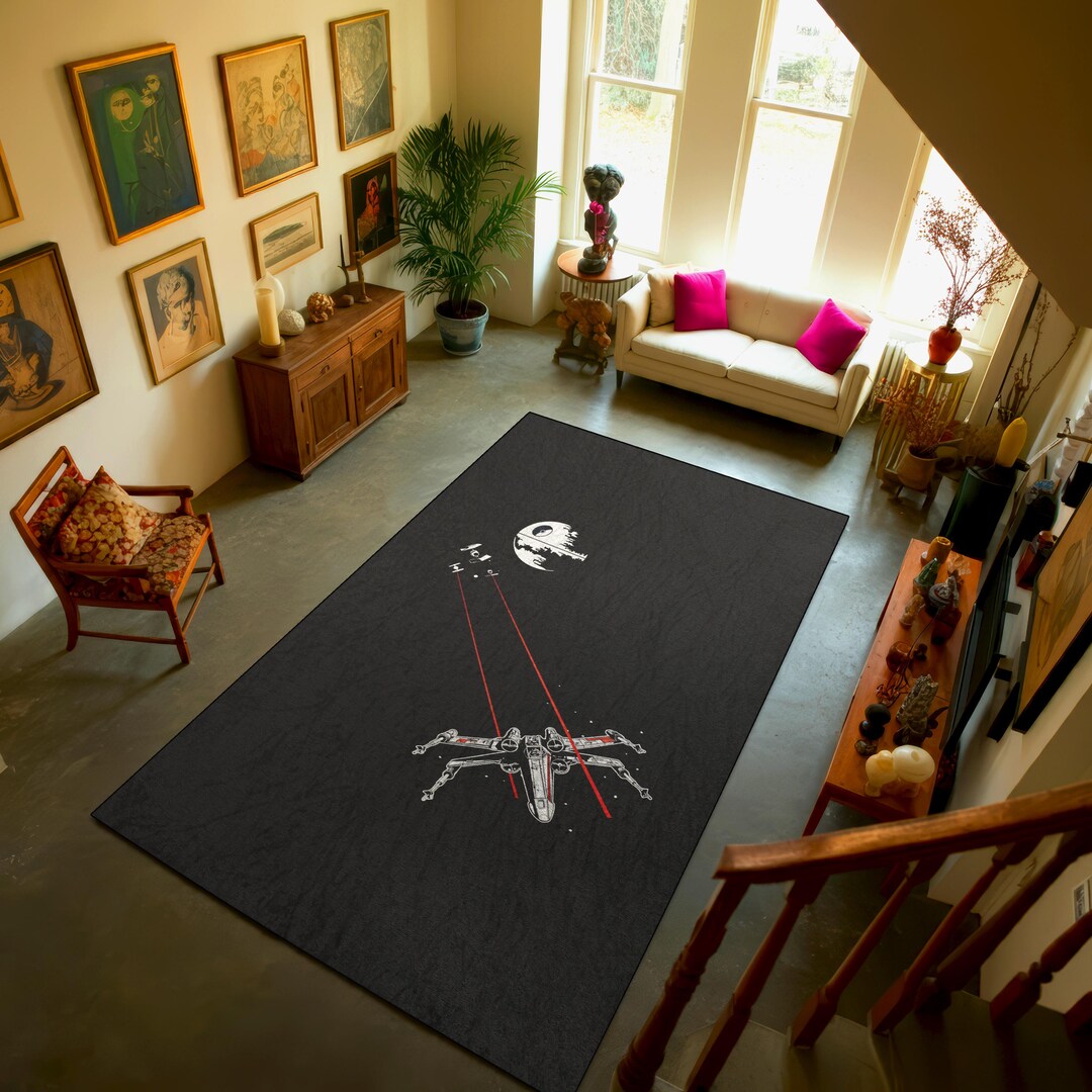 Sci-fi Spaceship Rug: Minimalist Space Battle Floor Mat - Etsy