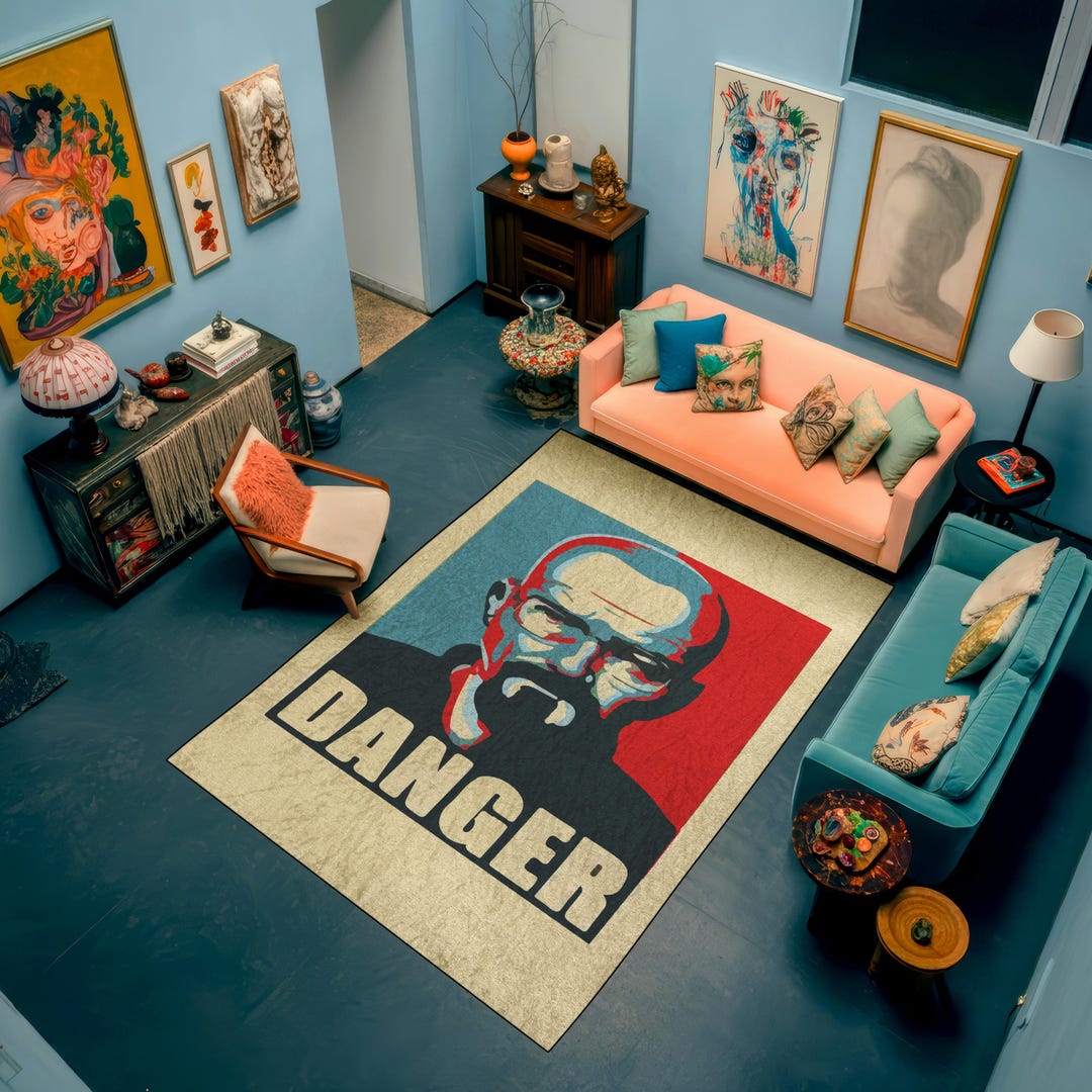 I Am the DANGER Rug, Bold and Intense Art-inspired Rug Dramatic ...