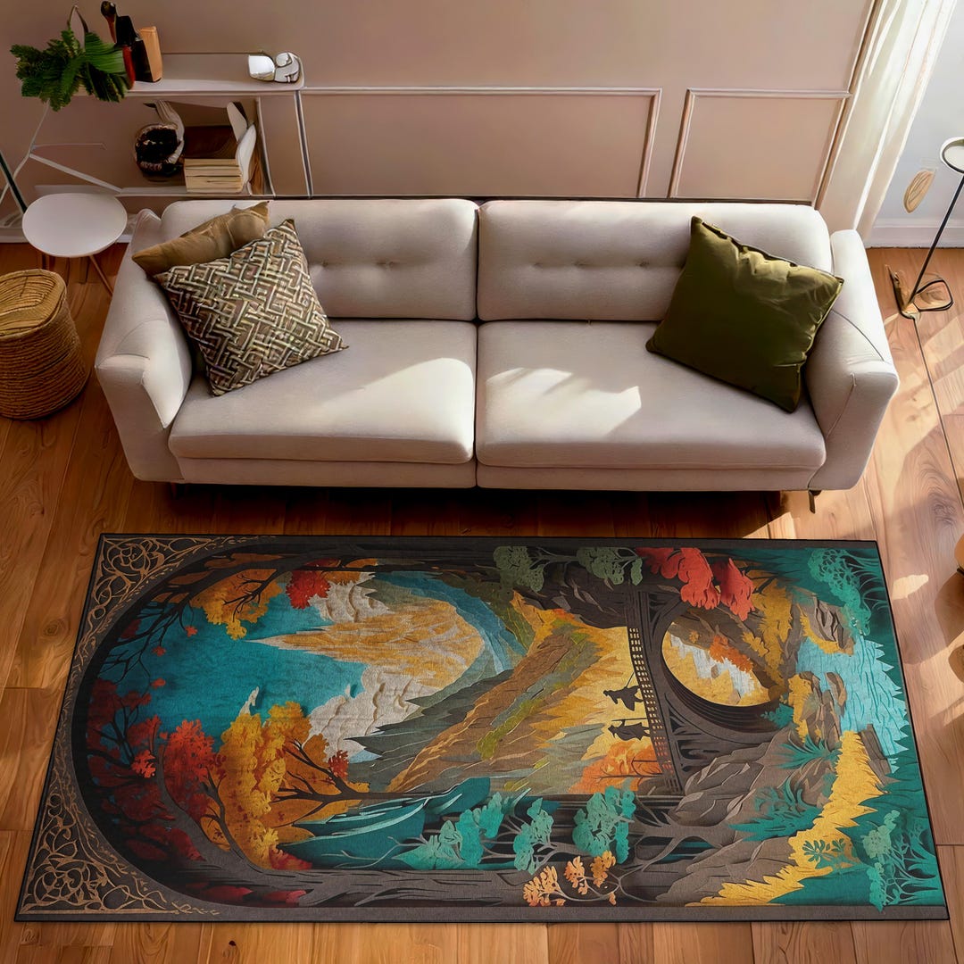 Fantasy Adventure Rug: Medieval Forest, RPG Gaming Decor - Etsy
