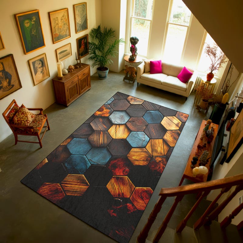 Hexagonal Rug - Etsy