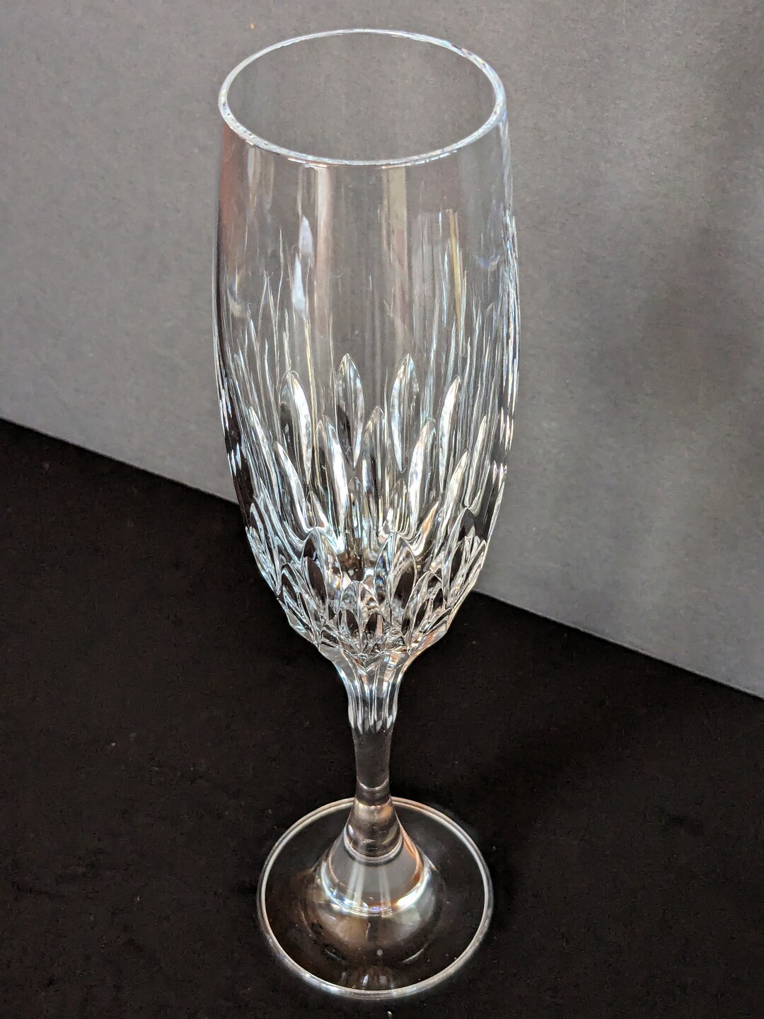 GORHAM CRYSTAL Fluted Champagne Diamond Clear - Diamond Vertical Cuts ...