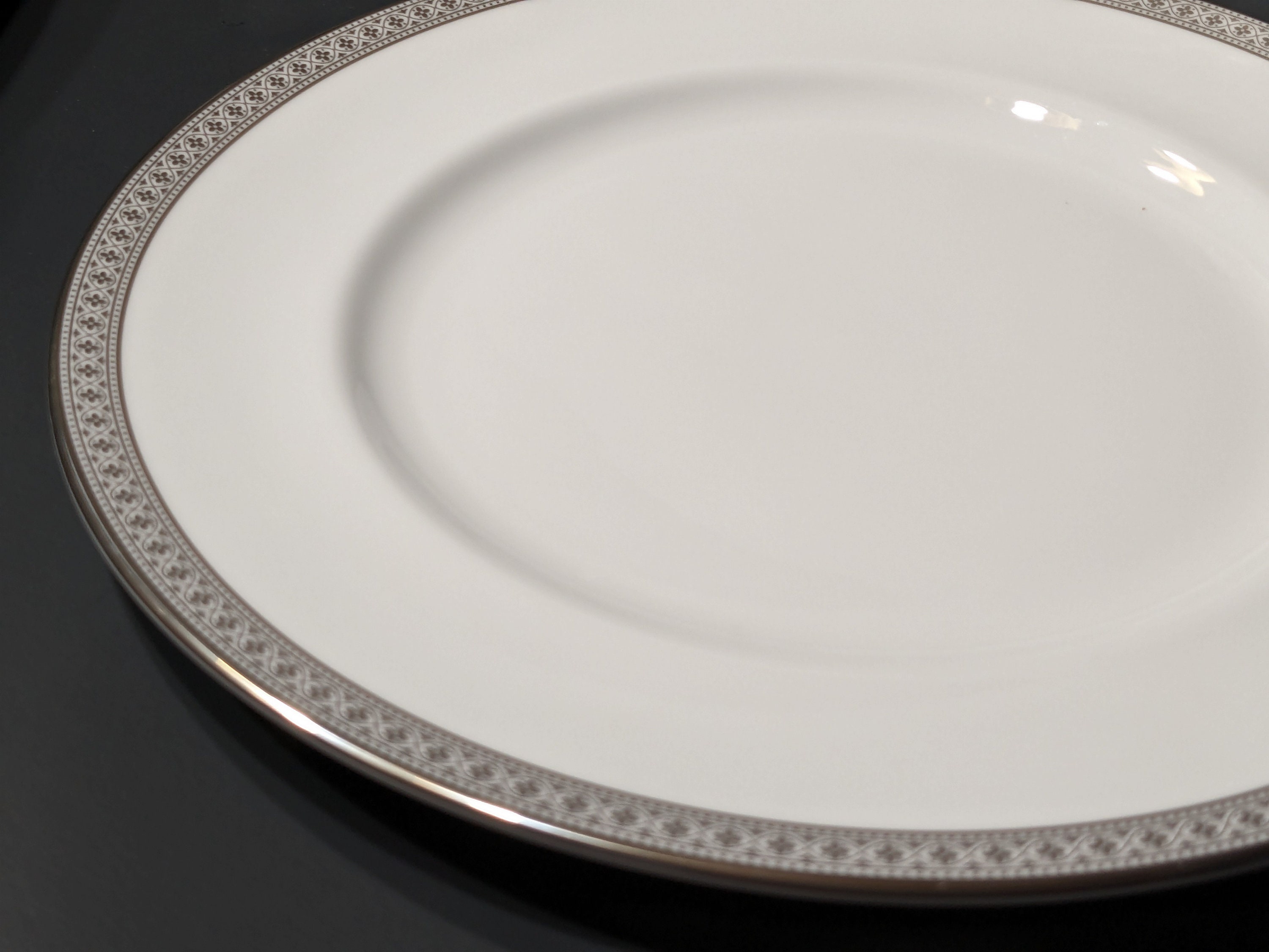Royal Doulton Piper Platinum Dinner Plate | English Fine Porcelain ...