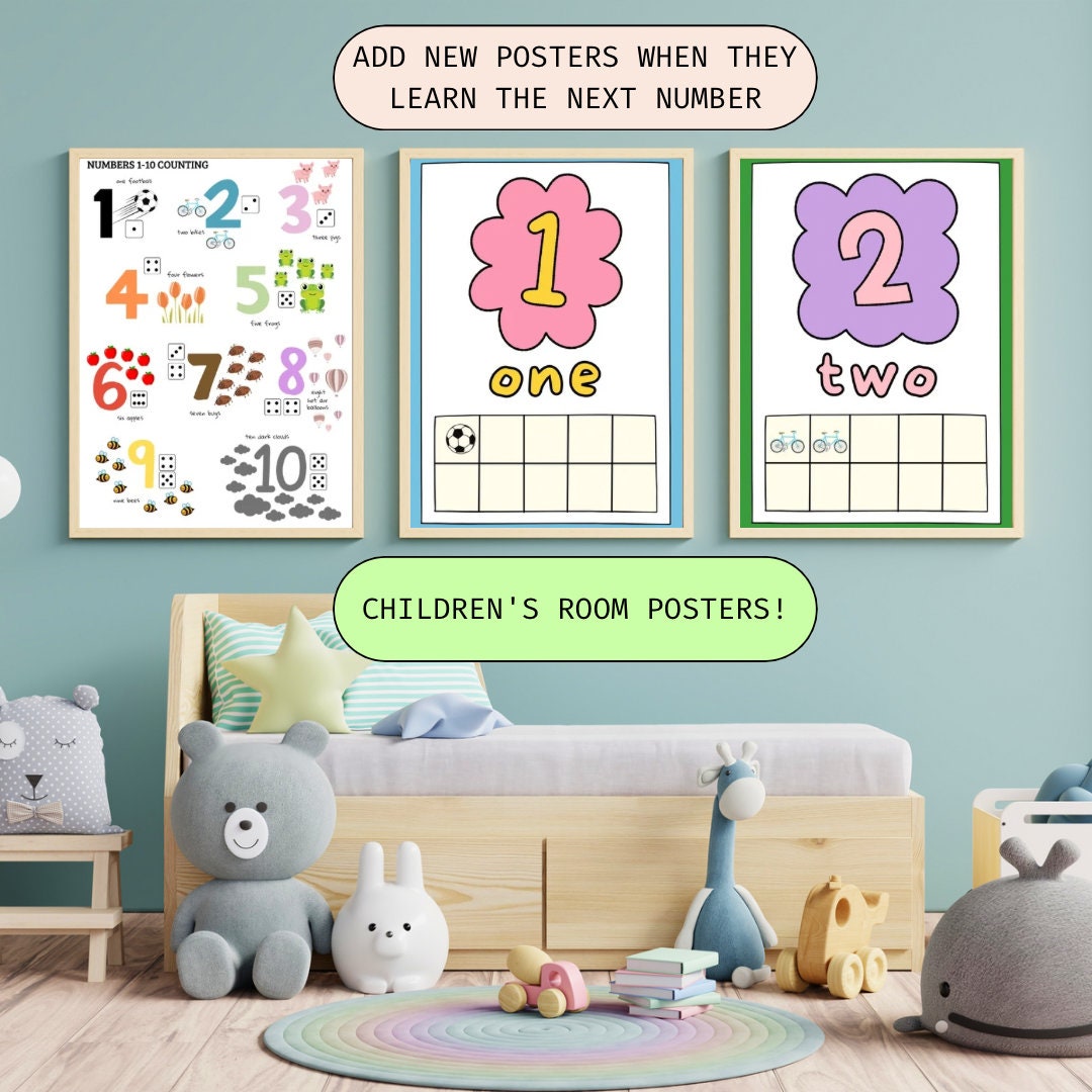 Playful Wall Posters at Home for Counting 1-10 - Etsy