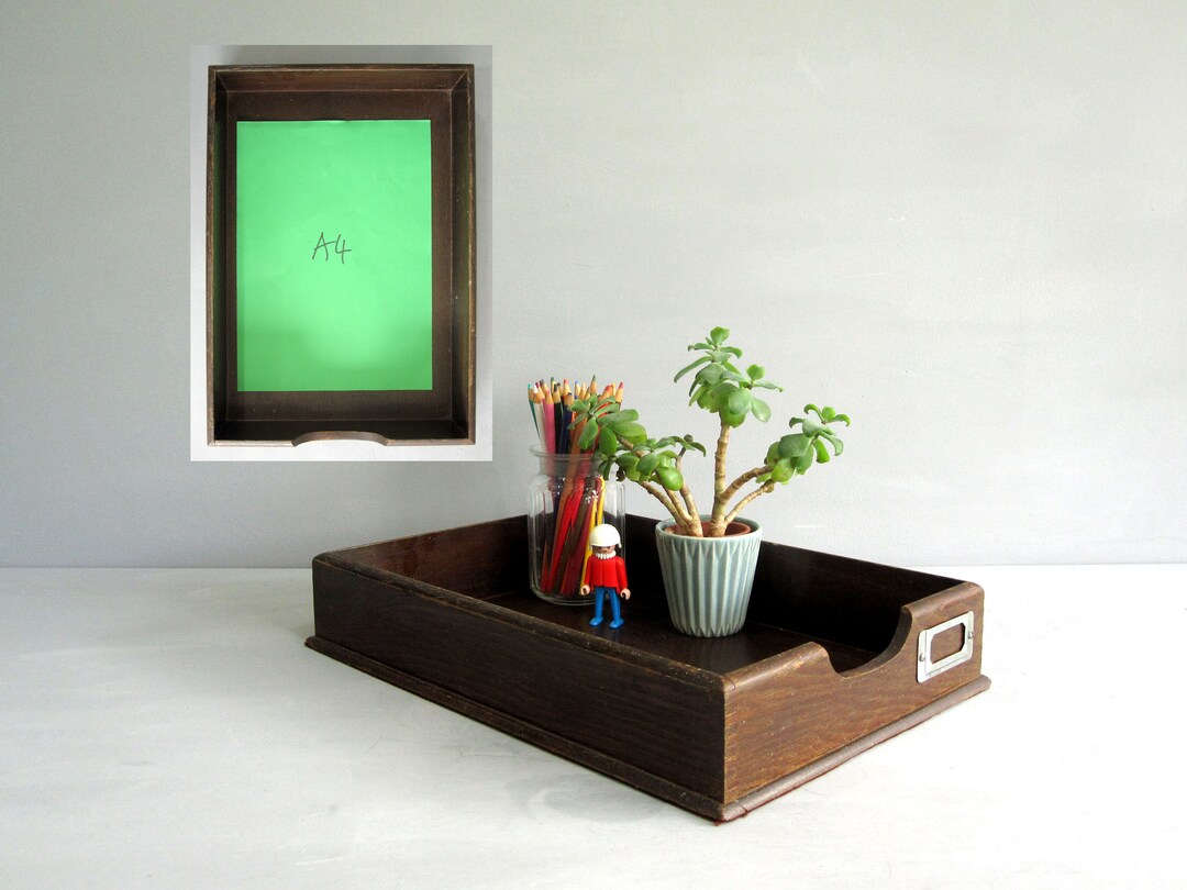 Vintage Oak Wood Filing Tray / In-out Box, Desk Organiser - Etsy UK