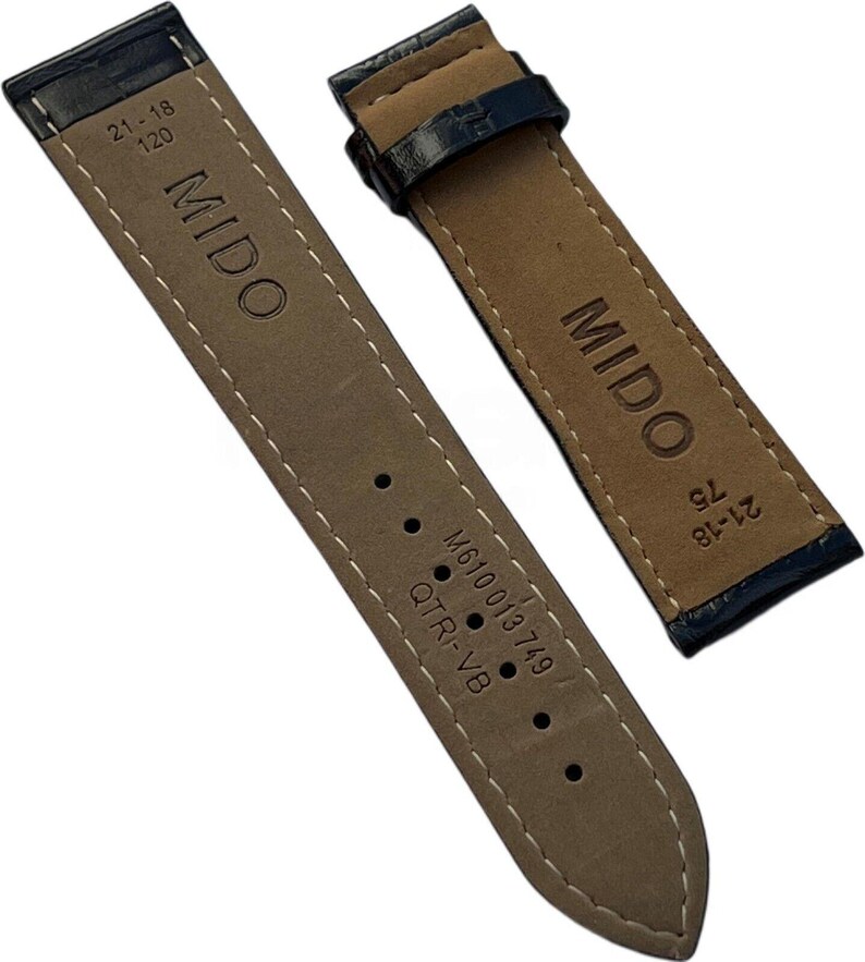Mido - Bracelet - Genuine Leather - 21 X 18mm - Gray - Nos - Etsy