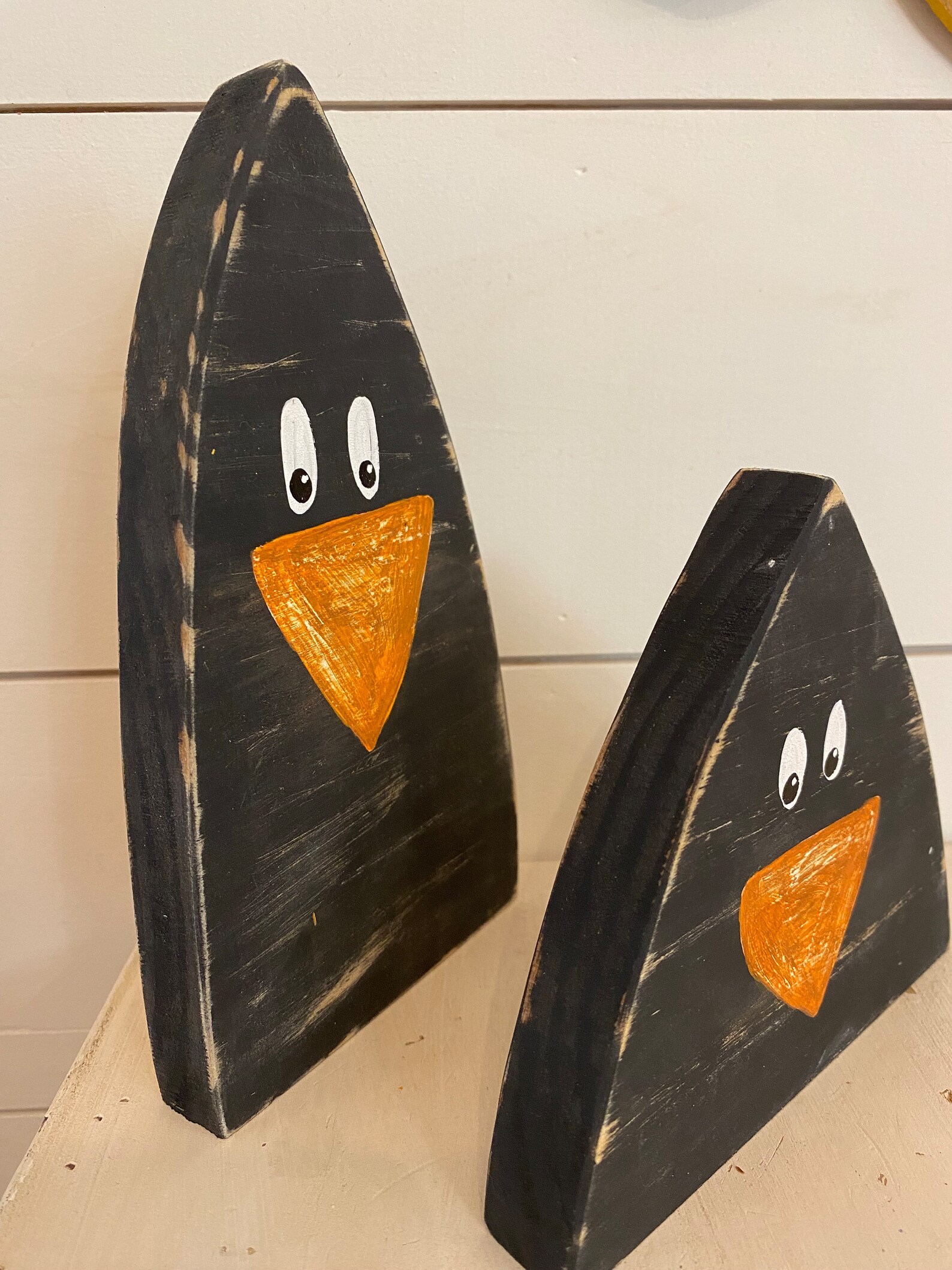 Primitive Crow Rustic Wooden Crows Folk Art Crow Set of 2 Thanksgiving ...