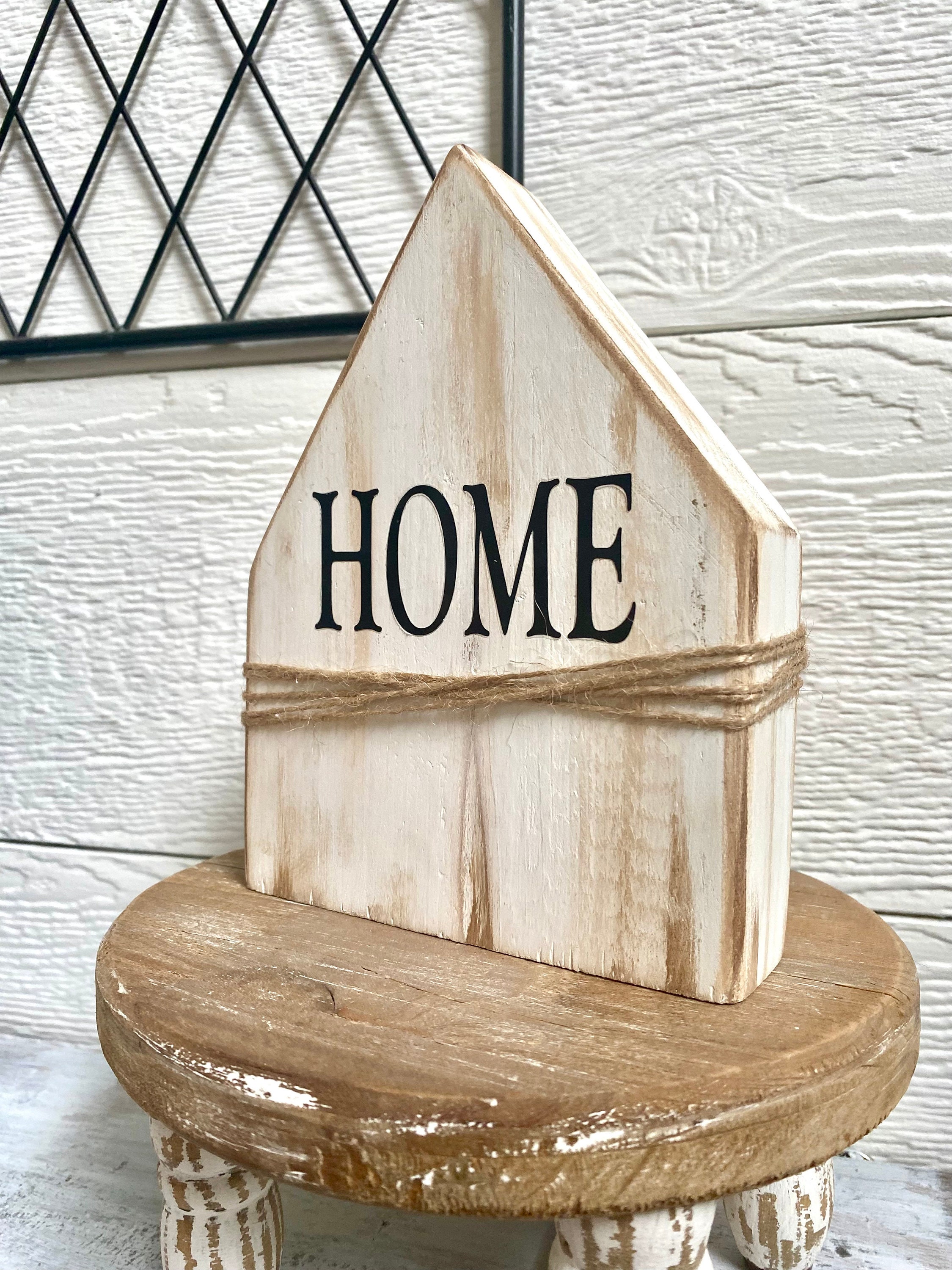 Wood Block House Home Sign Farmhouse Sign - Etsy