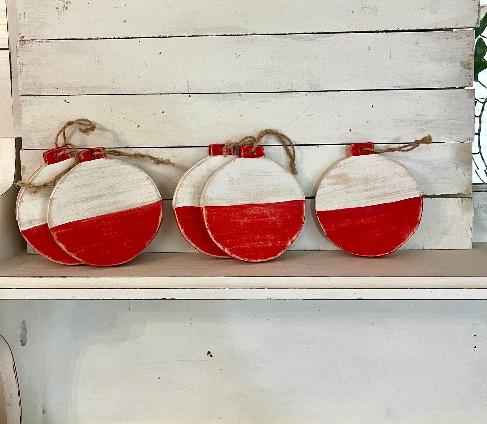 Bobbers Wooden SET of 6 Bobbers Fishing Bobbers Birthday Decor Party ...