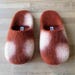 Felted Wool Moo Red Slippers: Handmade Unisex Slip-ons - Etsy Canada