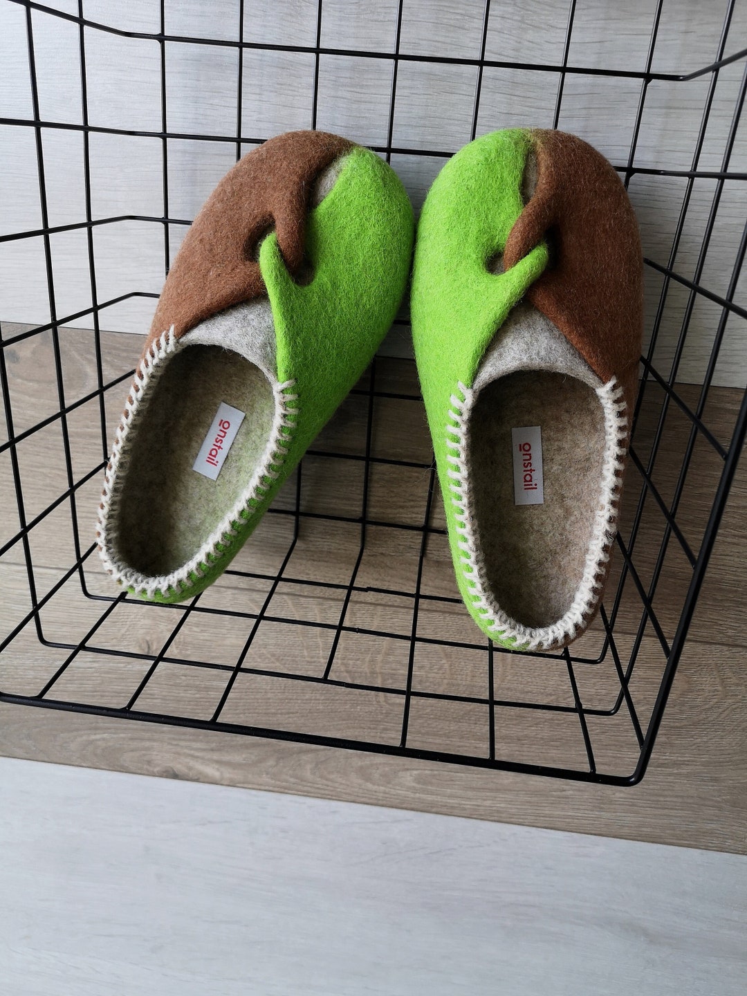 Felted Wool Slippers SPRING From SEASONS. Unique Unisex Design. Bespoke ...