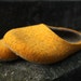 Orange Felt Wool Slippers, Wooly Cozy Home Slippers for Women or Men ...