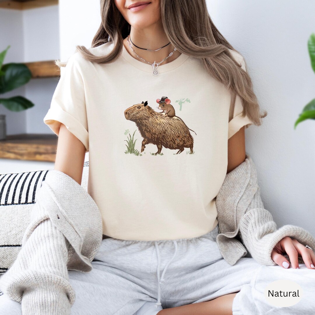 Capybara Shirt Cute Capybara Top Vintage Shirt Graphic Tee Western ...