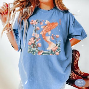 Vintage Japanese Koi Fish Shirt | Asian Animal Top | Fish Lovers Tee ...
