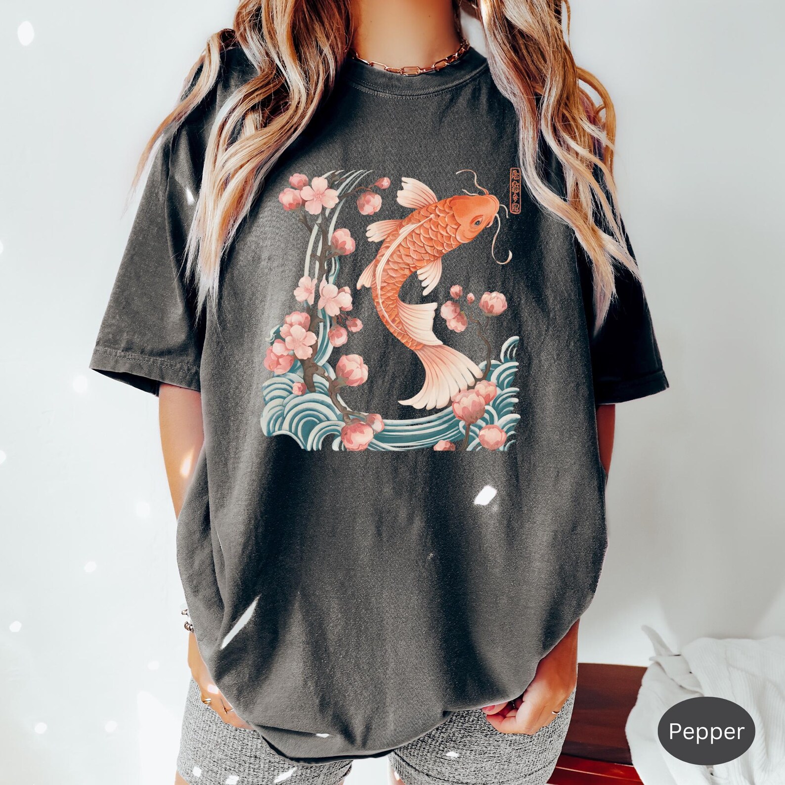 Vintage Japanese Koi Fish Shirt | Asian Animal Top | Fish Lovers Tee ...