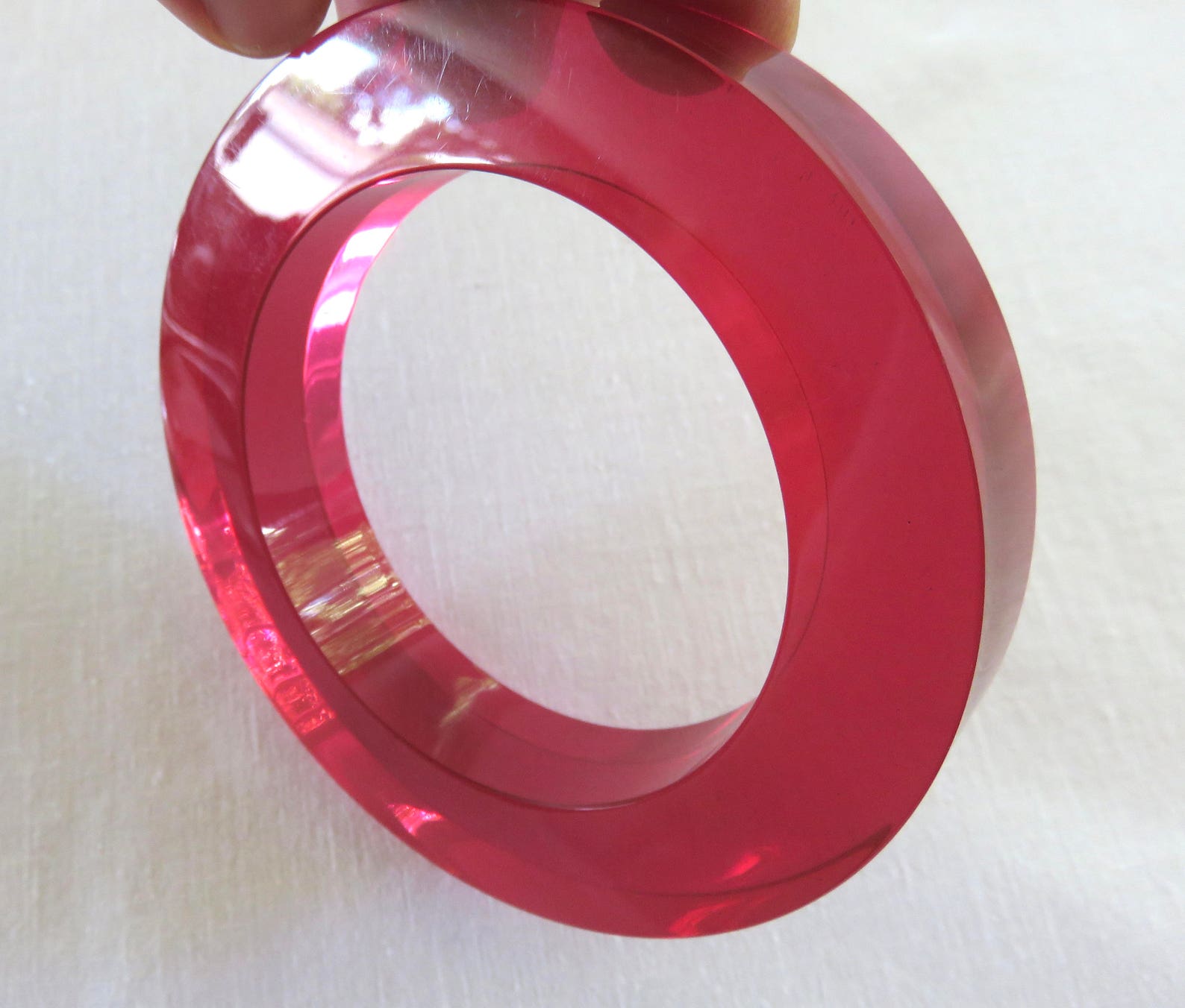 Circa 1970. Pink Plastic Bracelet Art Plastic Bangle | Etsy