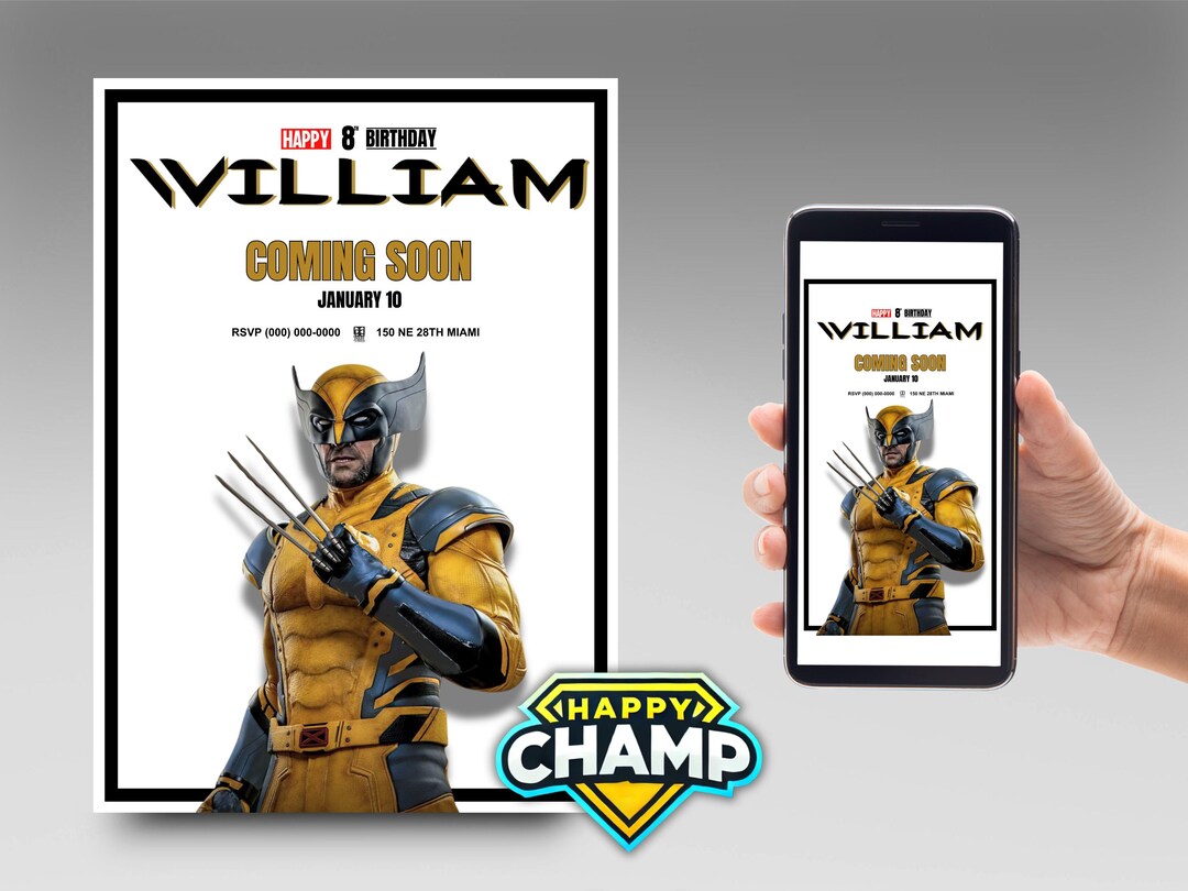 Wolverine Birthday Invitation-digital File Printable Superhero Bday ...