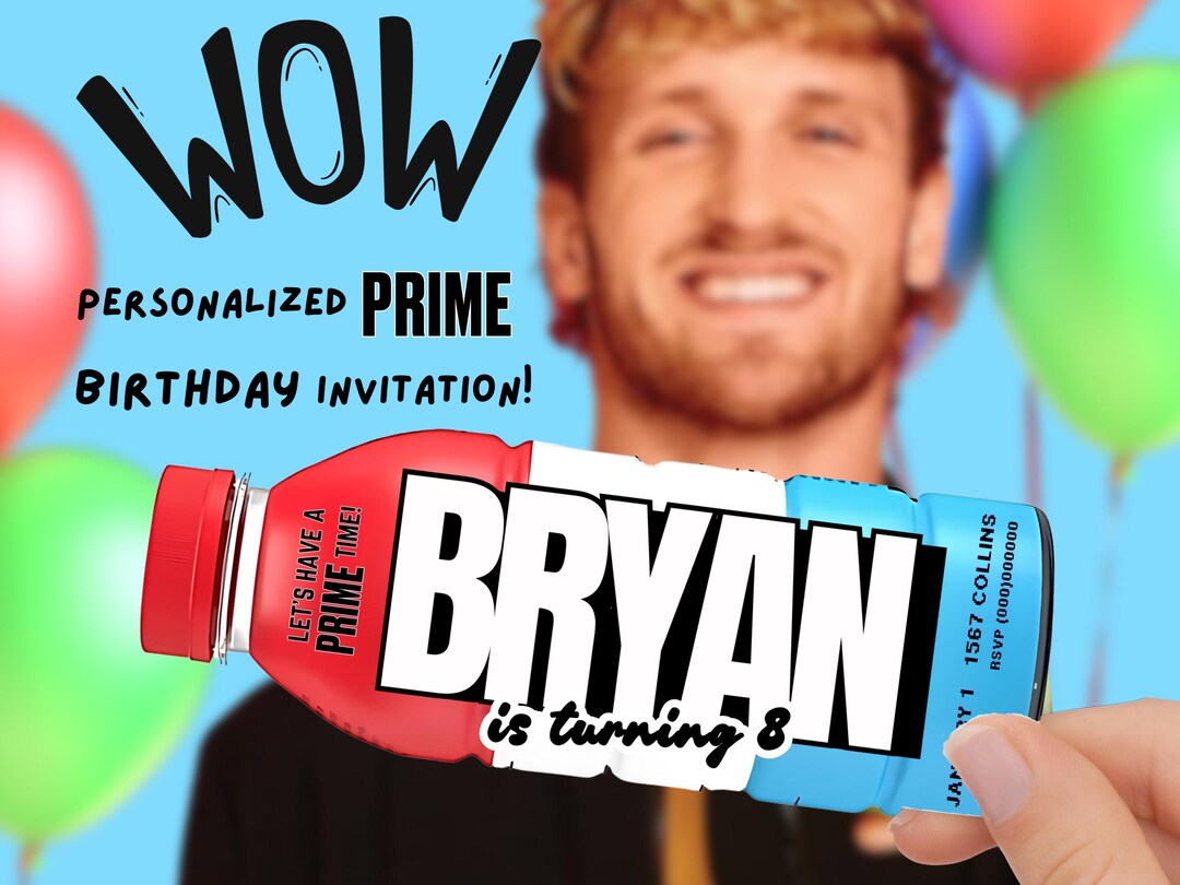 Prime Energy Drink Birthday Invitation Editable Digital Download, Prime ...