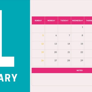 Colorful 2025 Printable Calendar - Etsy
