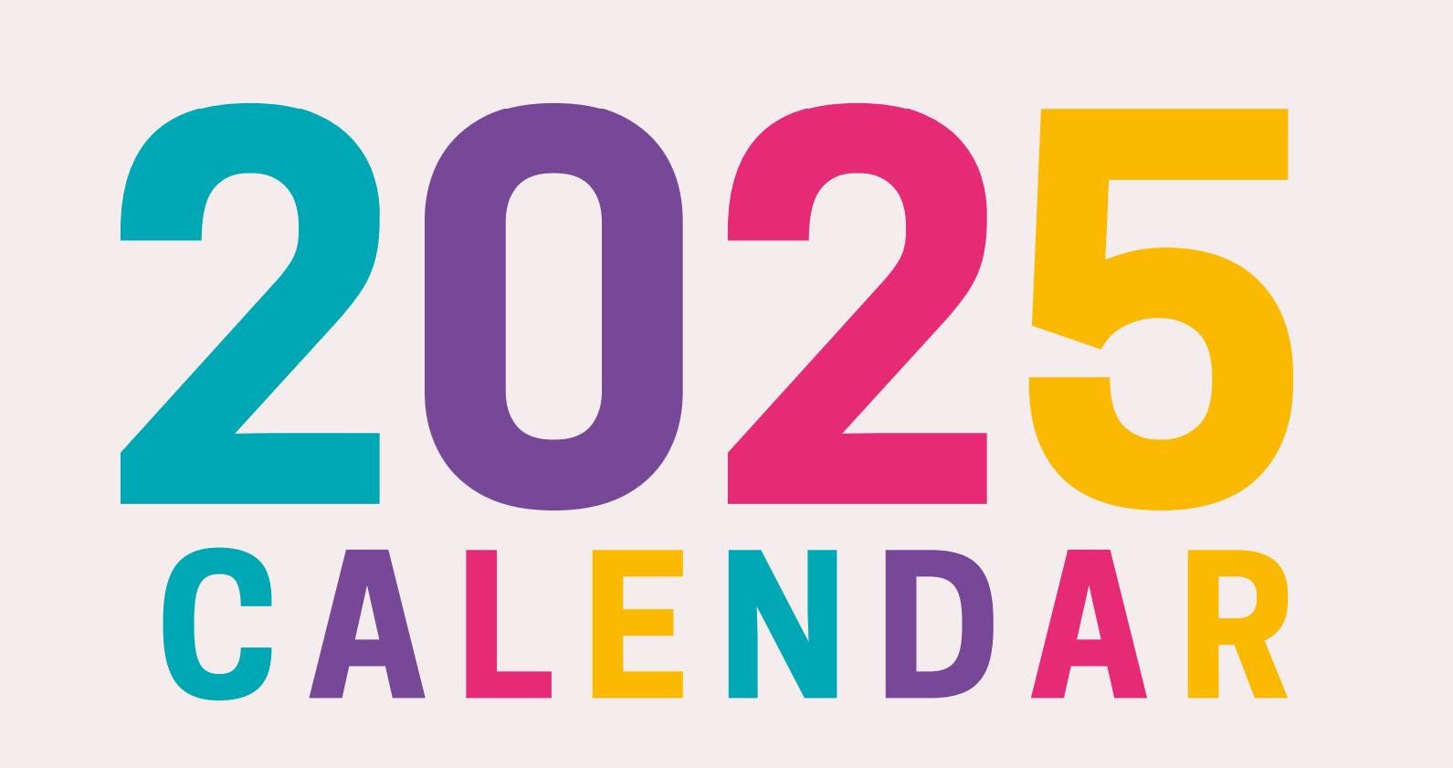 Colorful 2025 Printable Calendar - Etsy